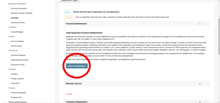 Online Services Portal – Alabama Board of Funeral Service